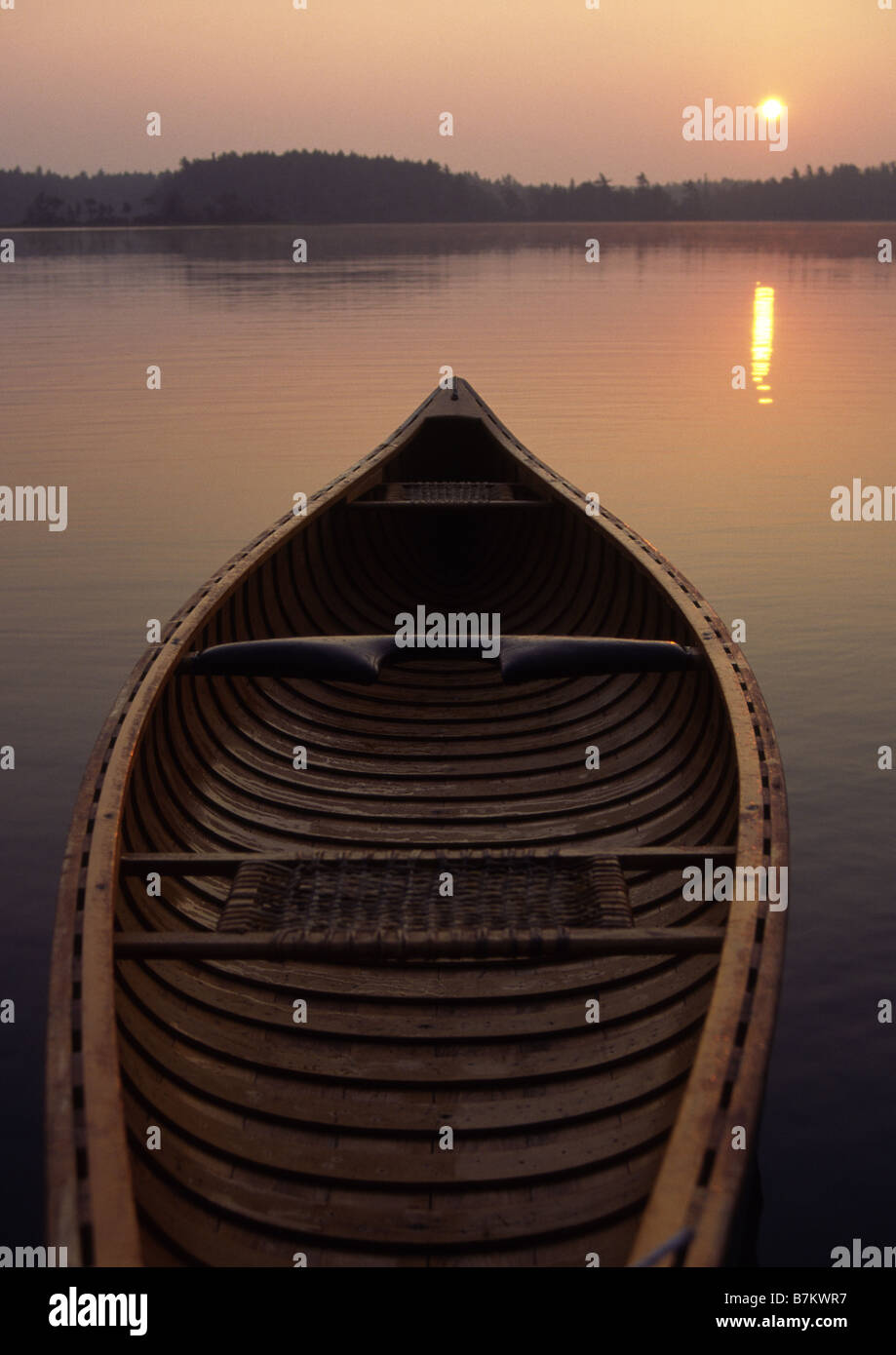 a canadian cedar canoe Stock Photo - Alamy
