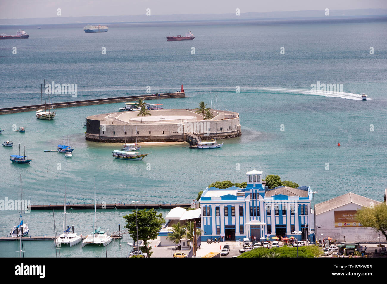 Birdseye view of old fort in harbour in Brazil Stock Photo - Alamy