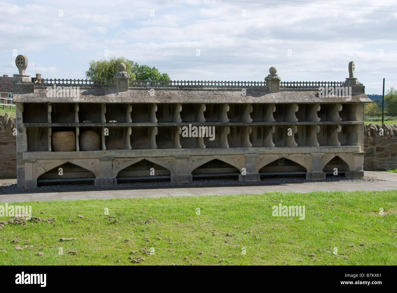 The Hartpury Bee Shelter, Gloucestershire, UK. A rare stone structure ...