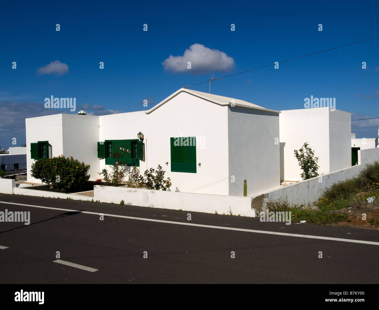 A typical local house in the village of Mancha Blancha Lanzarote Canary ...
