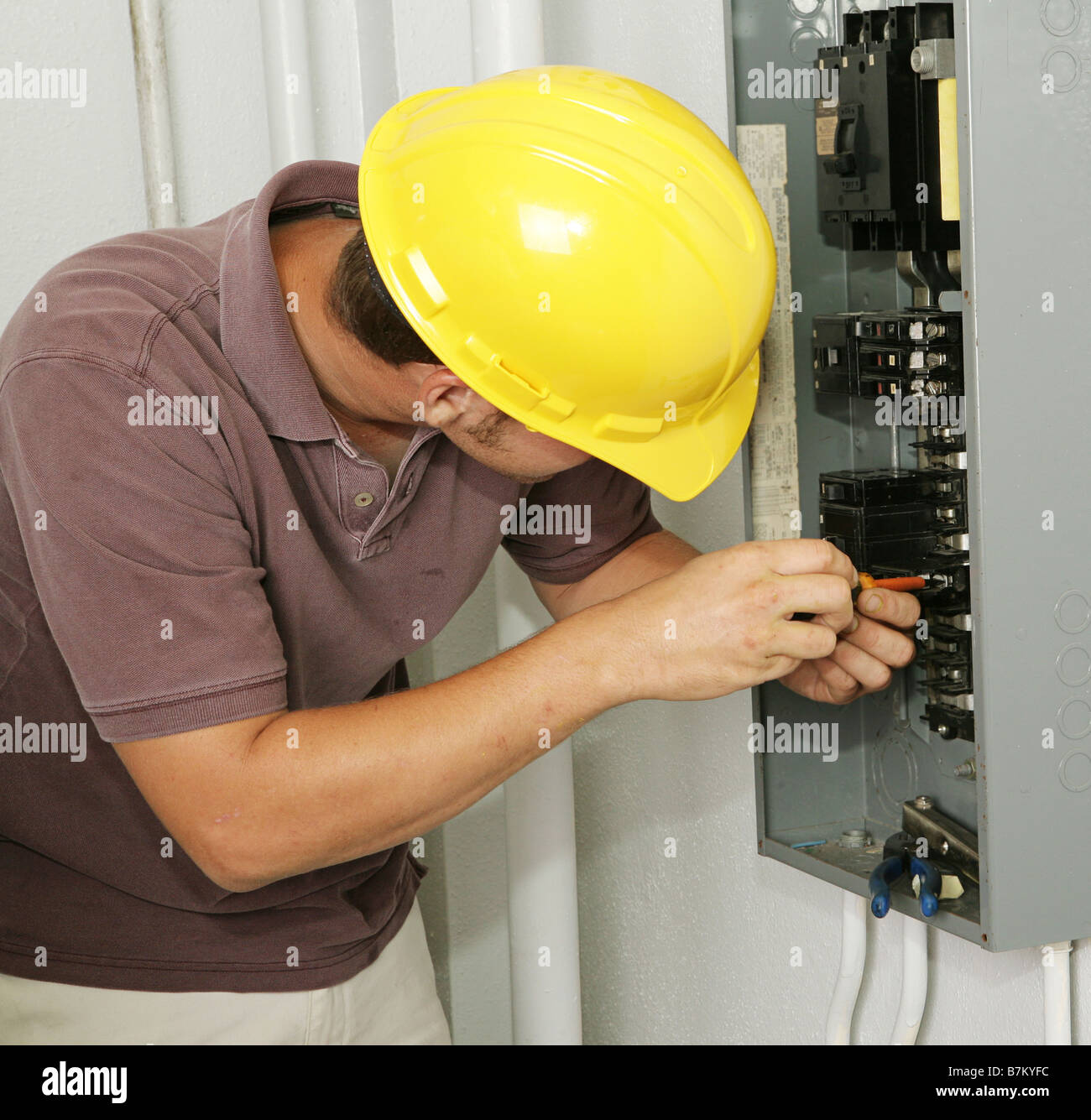 Person working on electrical box hi-res stock photography and images ...