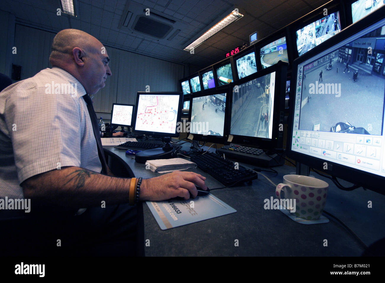 CCTV cameras monitored at a Police Station in Oxfordshire Stock Photo ...