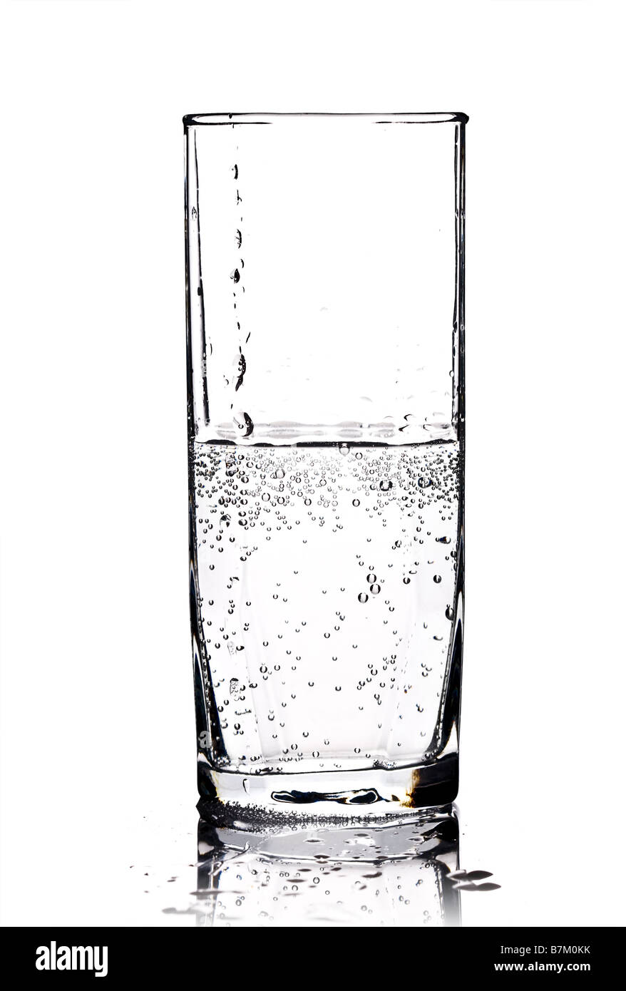 glass of mineral sparkling water isolated on white Stock Photo - Alamy