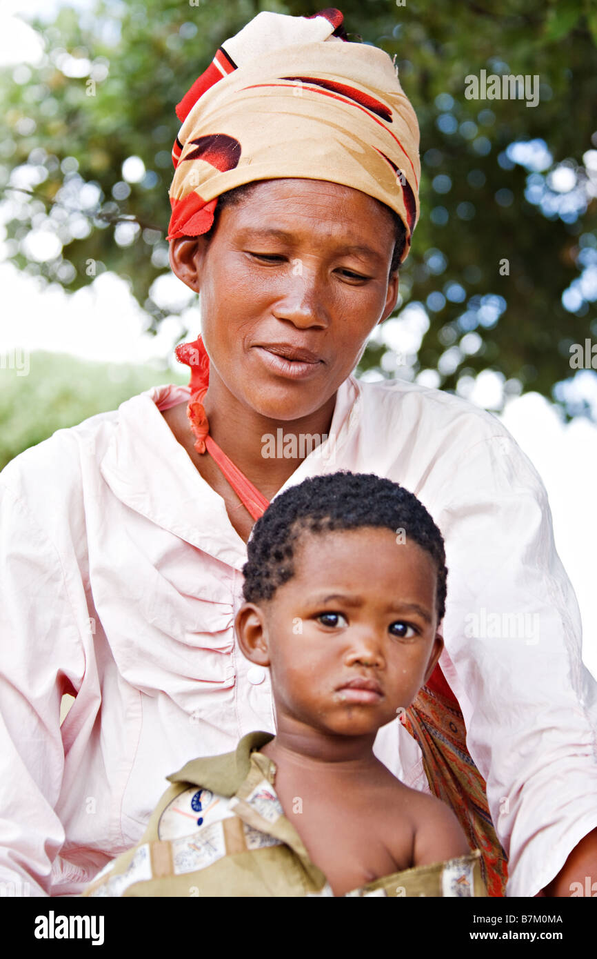 One family from the few remaining Basarwa San or simply Bushman the ...