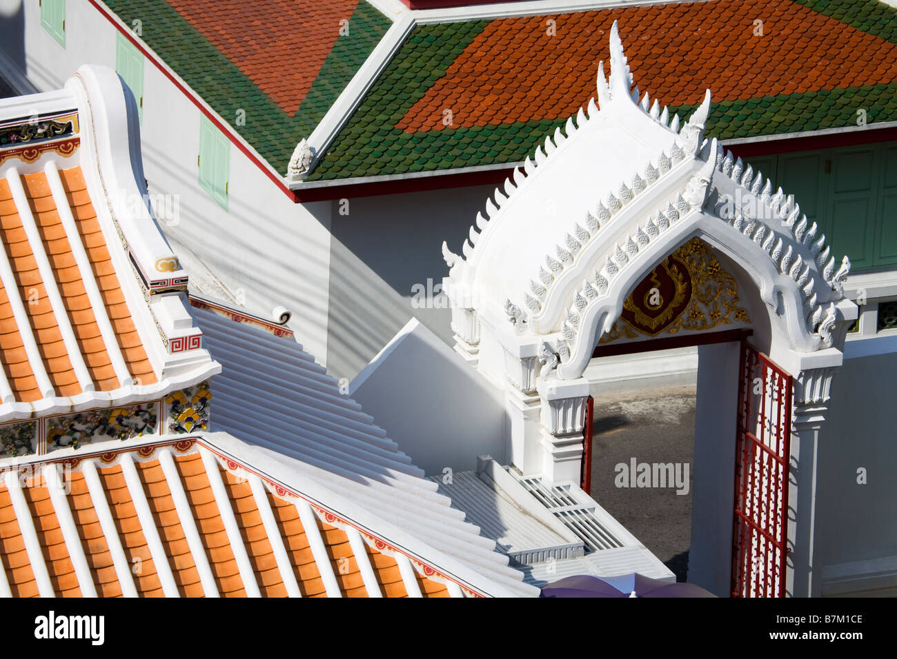 Tile roofs at Wat Arun Temple of the Dawn Bangkok Thailand Asia Stock ...