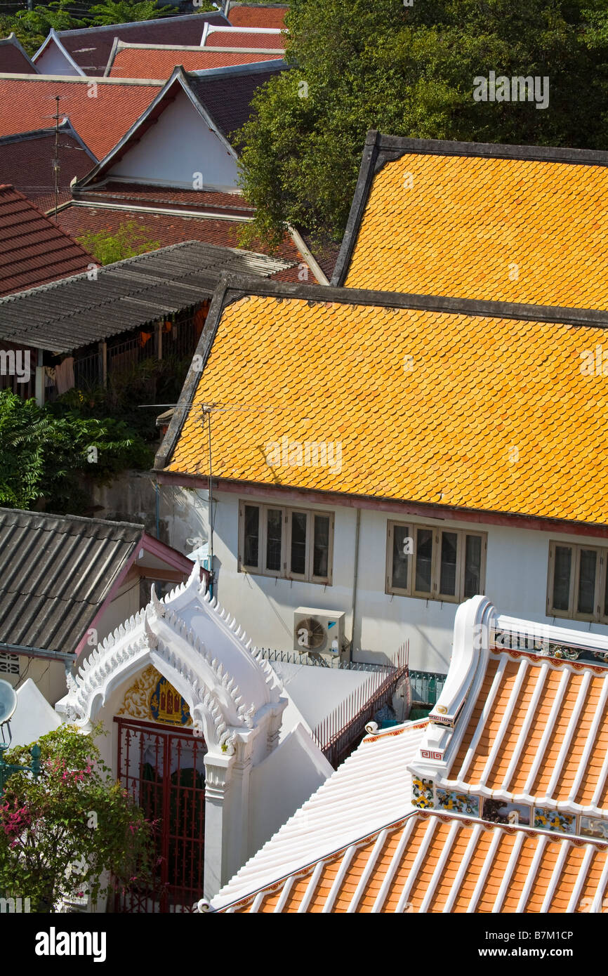 Tile roofs at Wat Arun Temple of the Dawn Bangkok Thailand Asia Stock ...