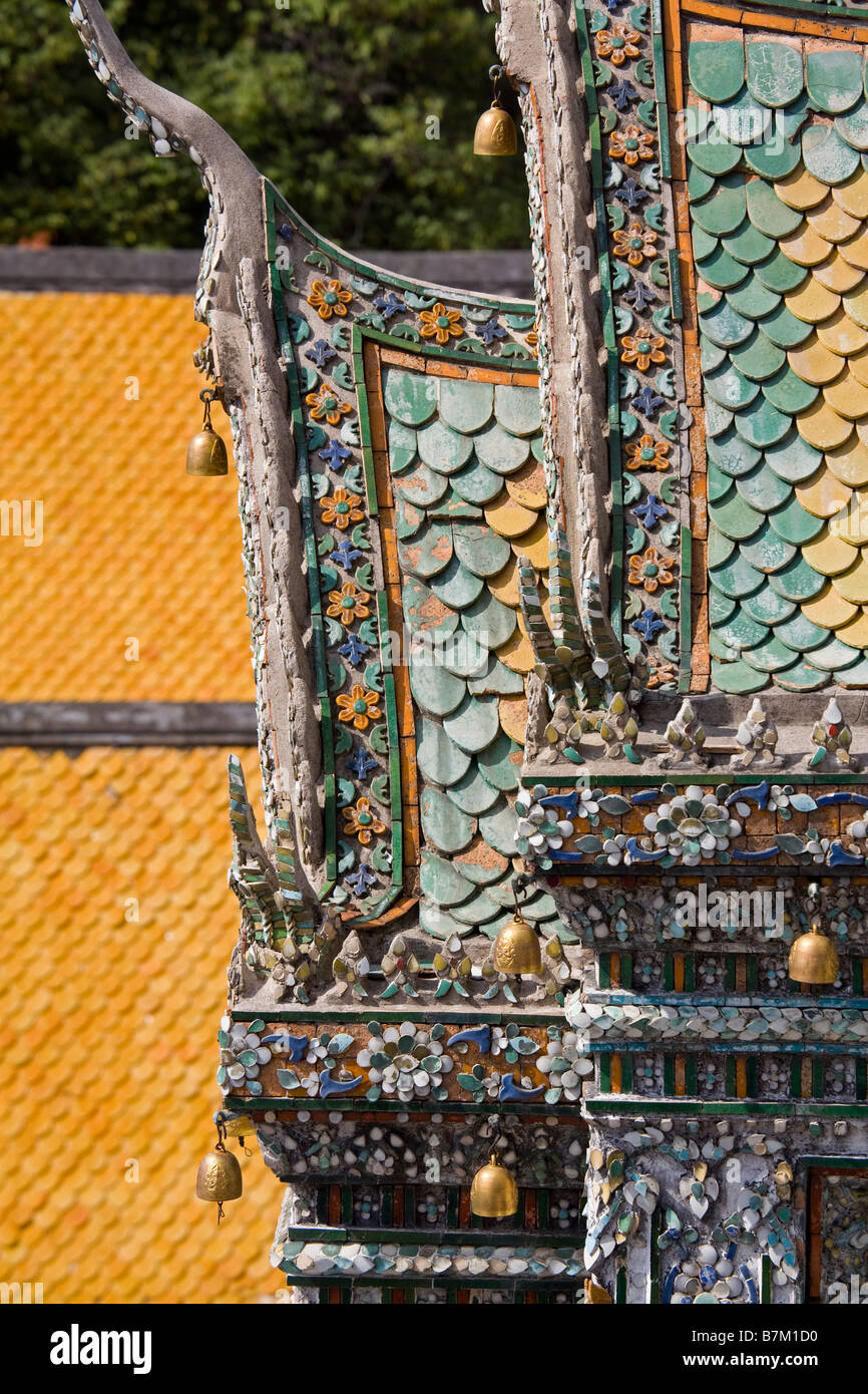 Tile roofs at Wat Arun Temple of the Dawn Bangkok Thailand Asia Stock ...