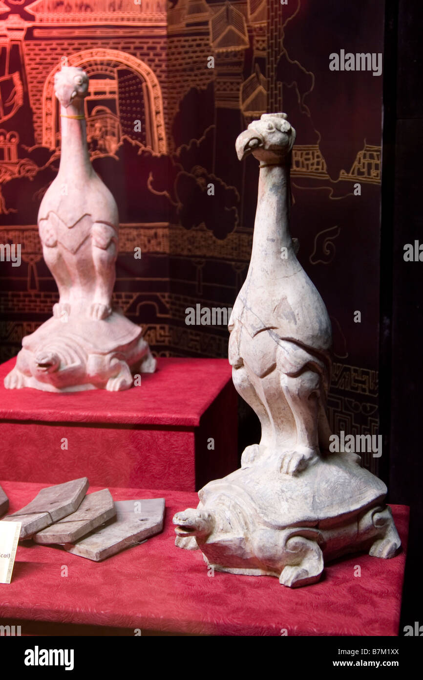 Figure of stork on turtle symbolizing longevity at Han Yang Ling Museum ...