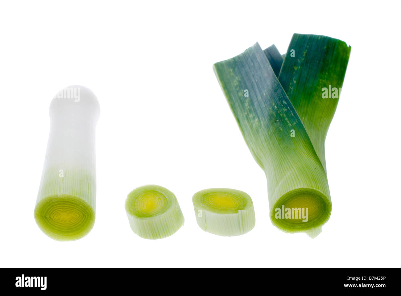 Fresh raw leek slice Cut Out Stock Images & Pictures - Alamy