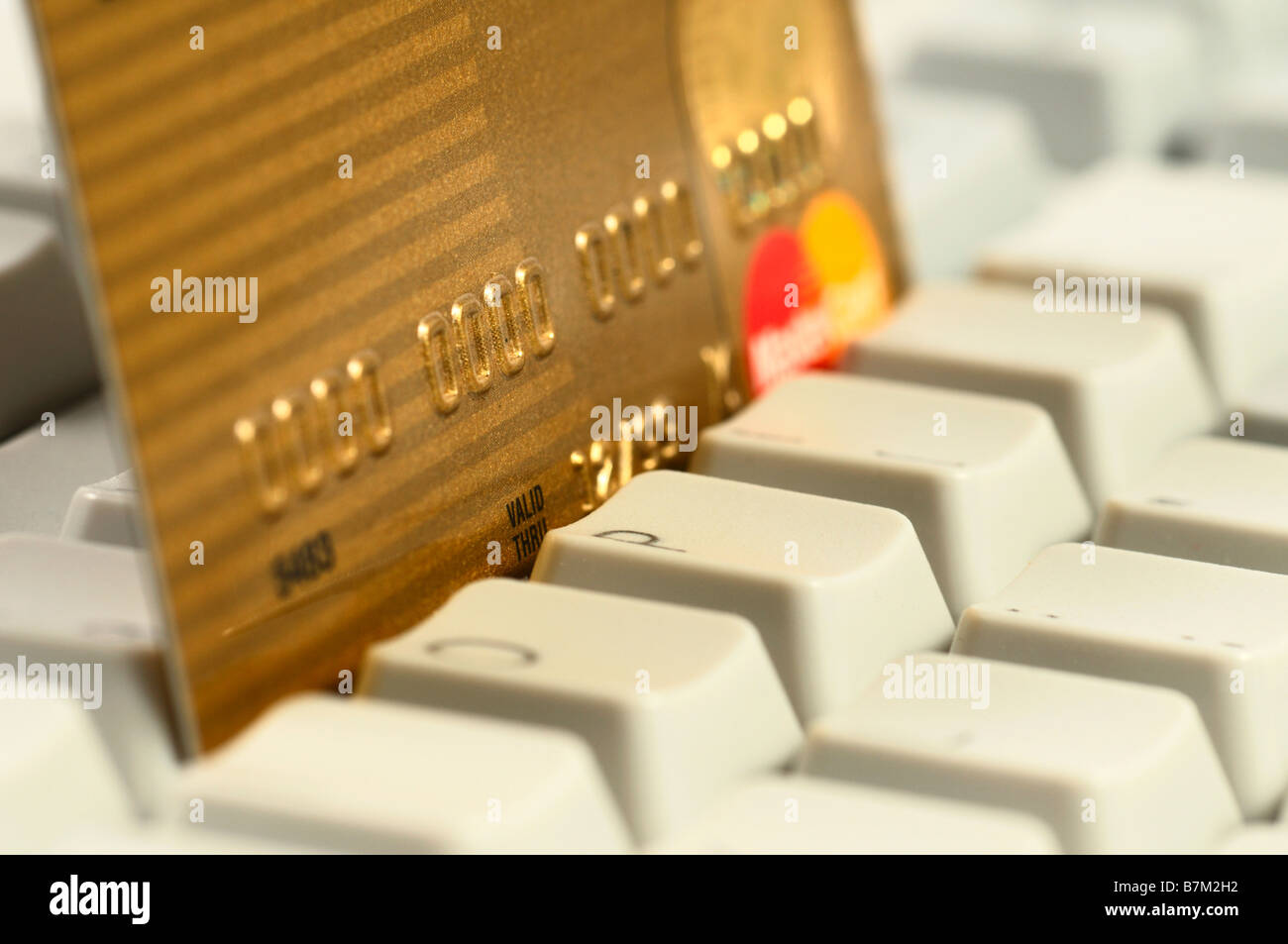 Credit card and computer keyboard Online shopping Shallow DOF Stock ...