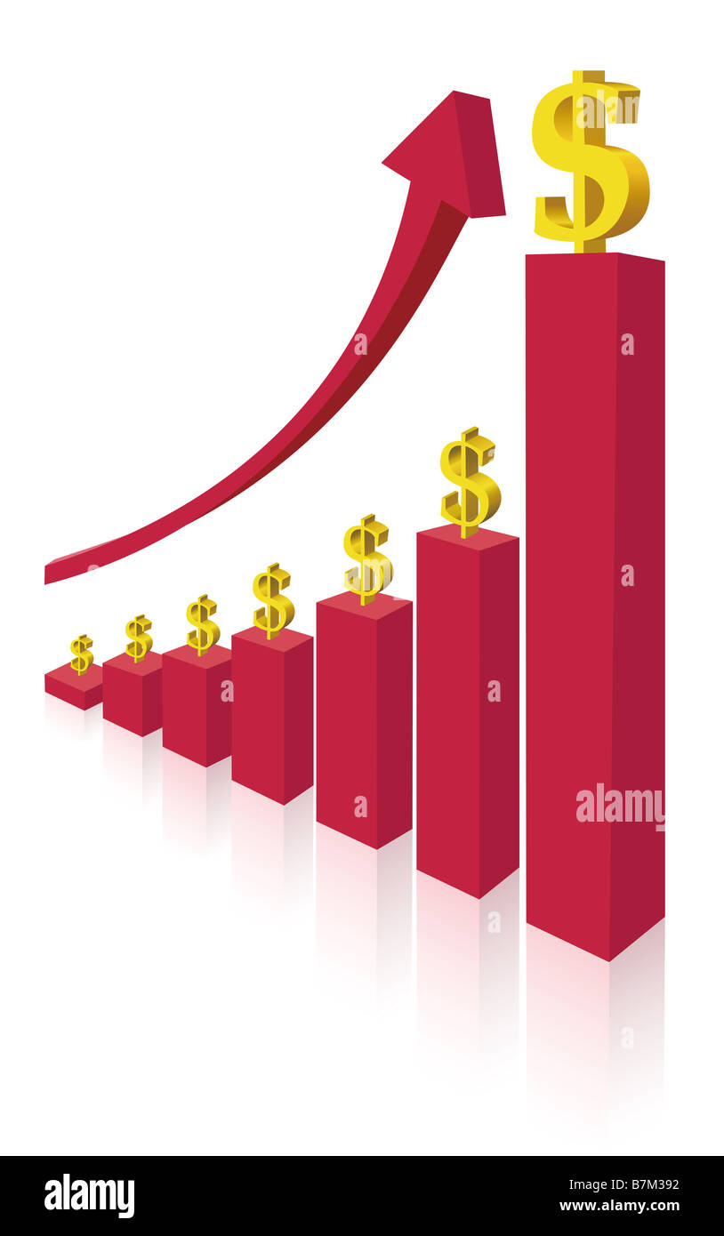 Business,money, Red, Chart, Moving Up, Column, Arrow, Vector Stock ...