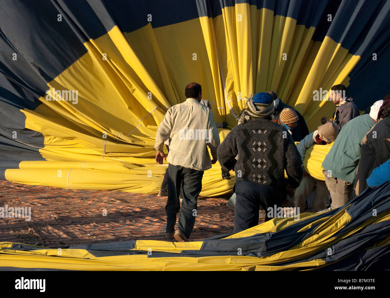 Hot Air Balloon Ground Crew Stock Photo - Alamy