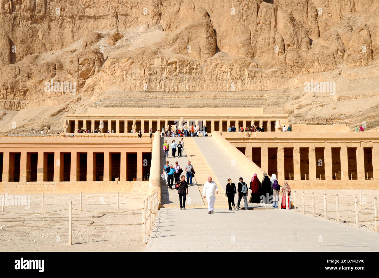 The Mortuary Temple of the female Pharaoh Hatshepsut near the Valley of ...