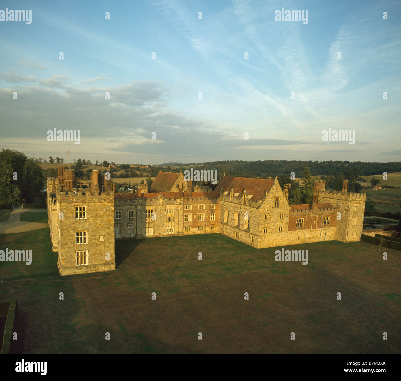 Penshurst Place, Kent. aerial view from a hot air balloon Stock Photo ...