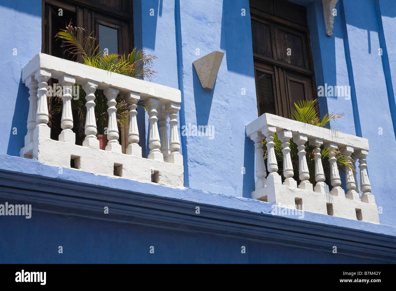 Blue House in Old Walled City District Cartagena City Bolivar State ...