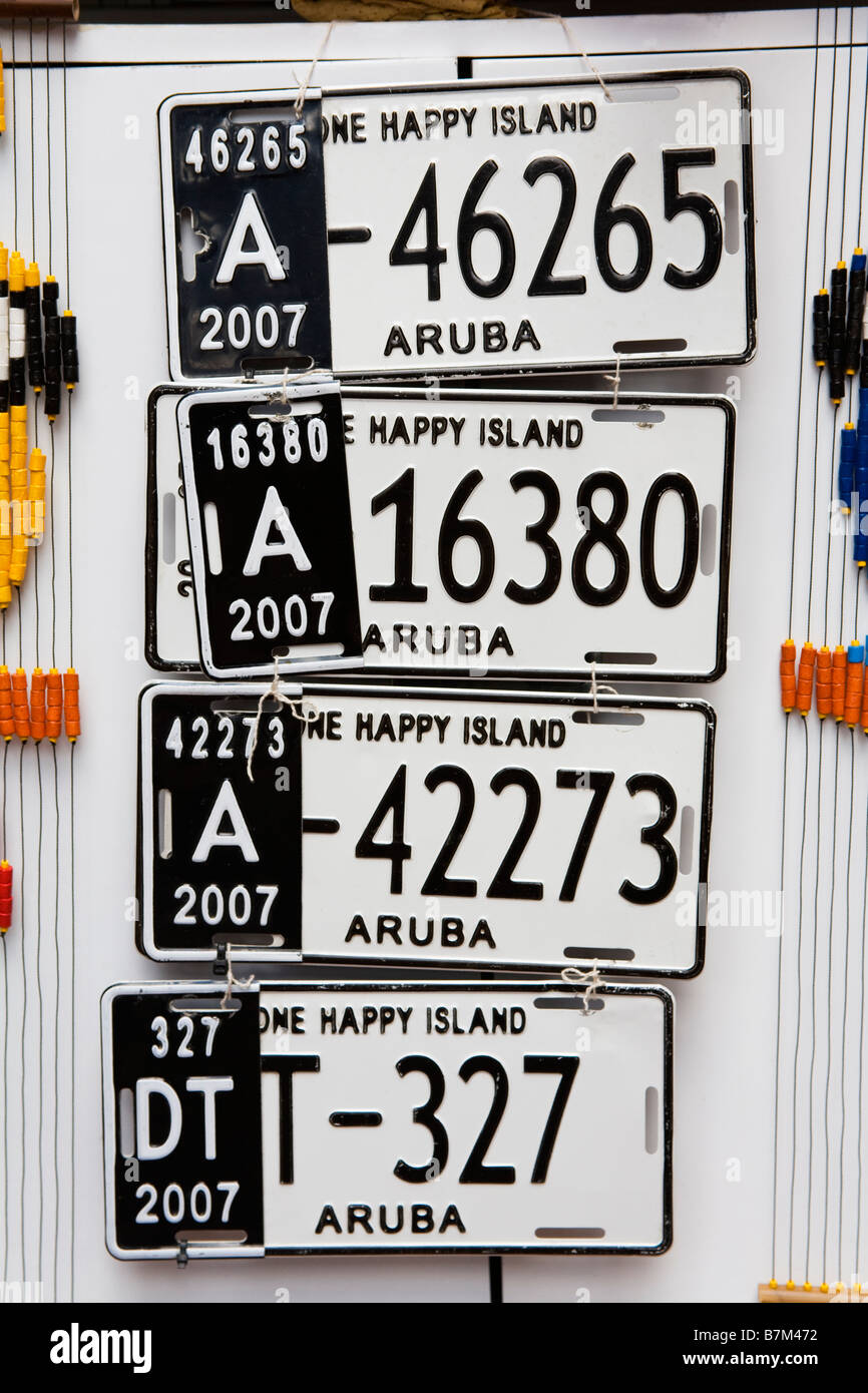 Aruban Number Plates Oranjestad City Aruba Caribbean Stock Photo - Alamy