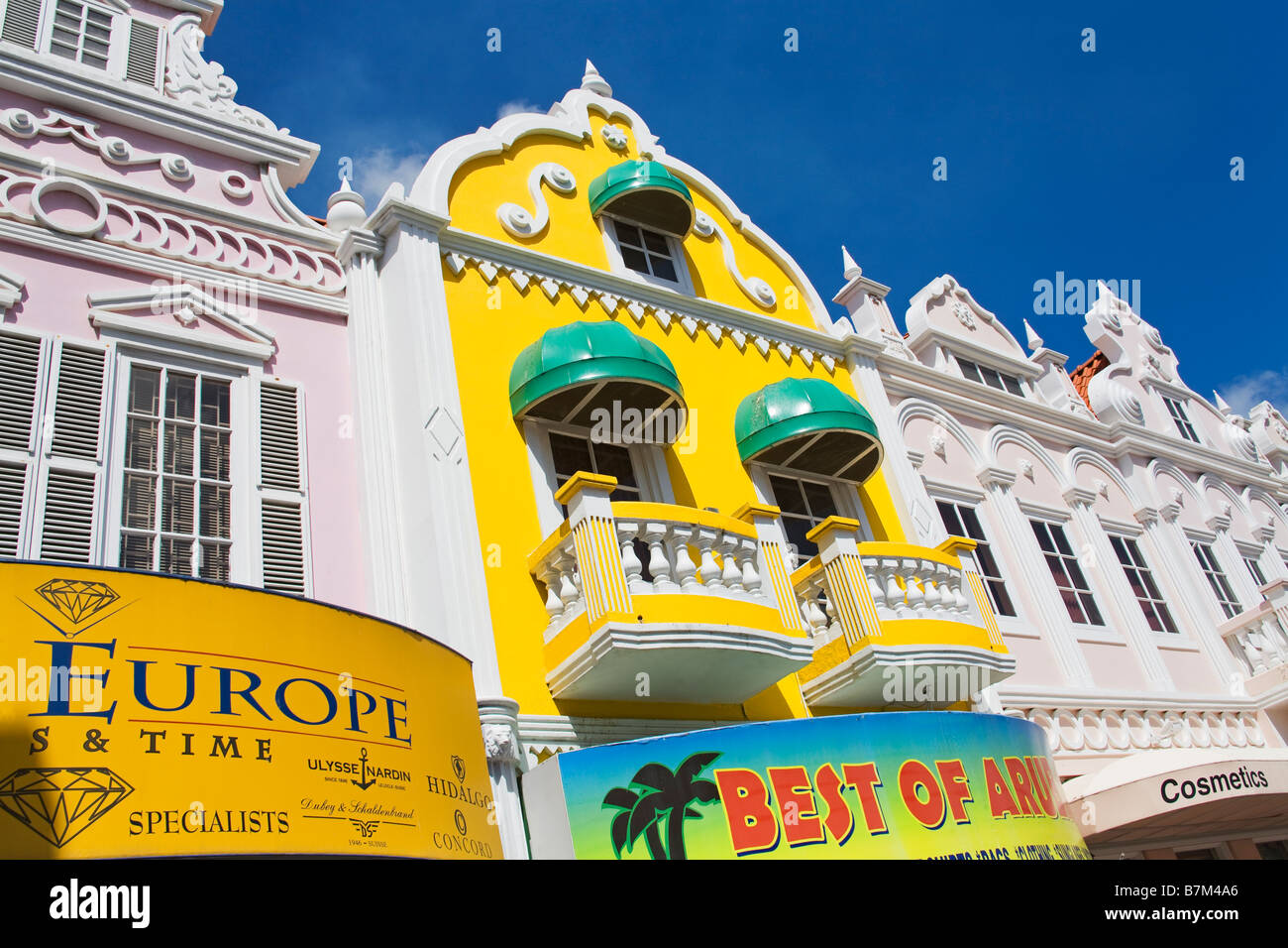 Dutch colonial architecture oranjestad aruba hi-res stock photography ...