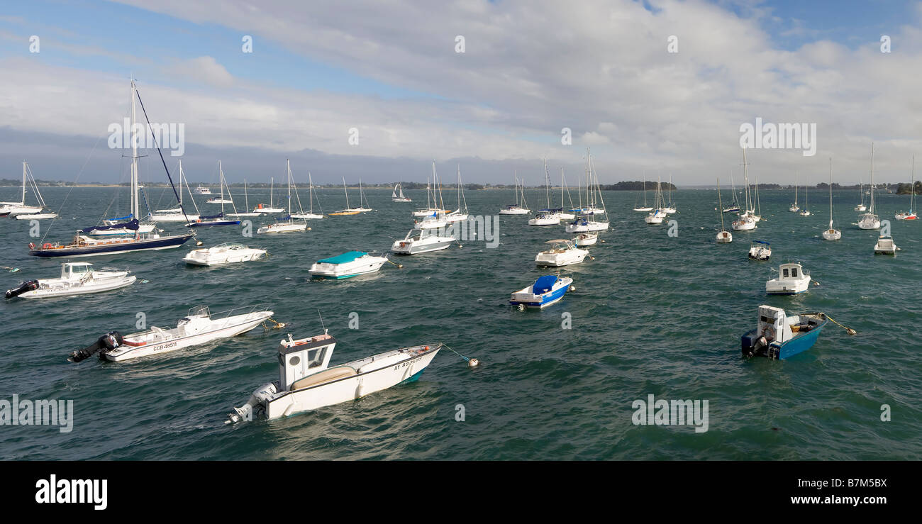 Pleasure boats Arradon Harbour Morbihan, France Stock Photo - Alamy