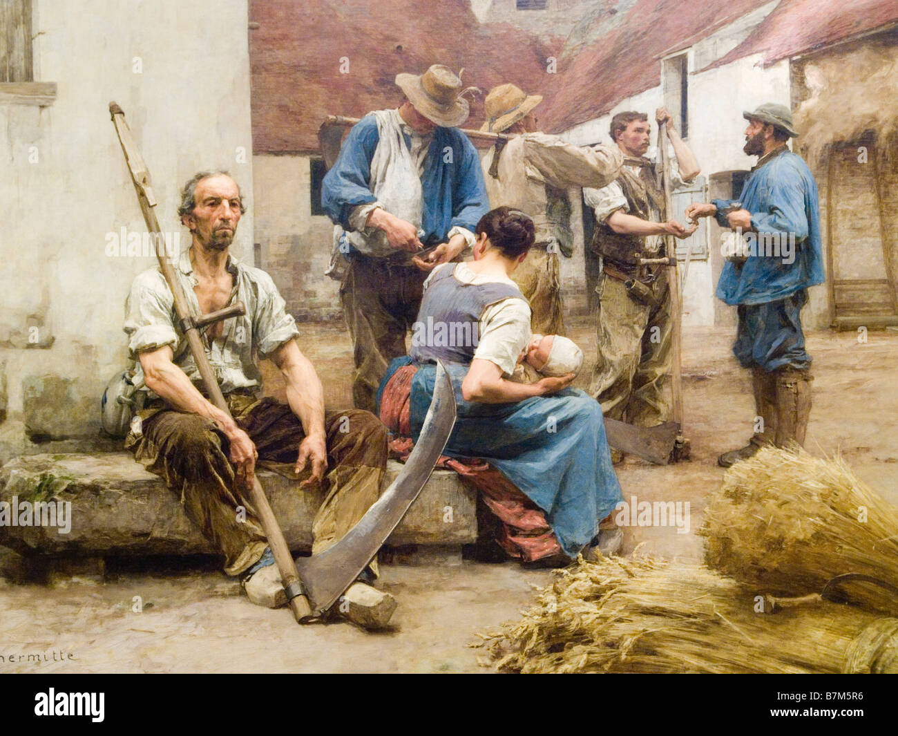 The Painting Harvesters' Country by Léon Lhermitte, in the Musee D ...