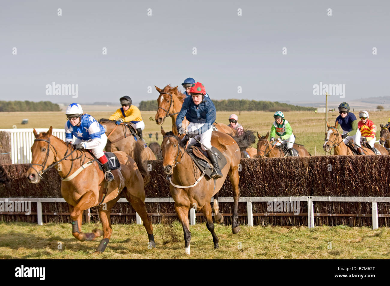 Point to point horse racing Larkhill Wiltshire England Stock Photo - Alamy