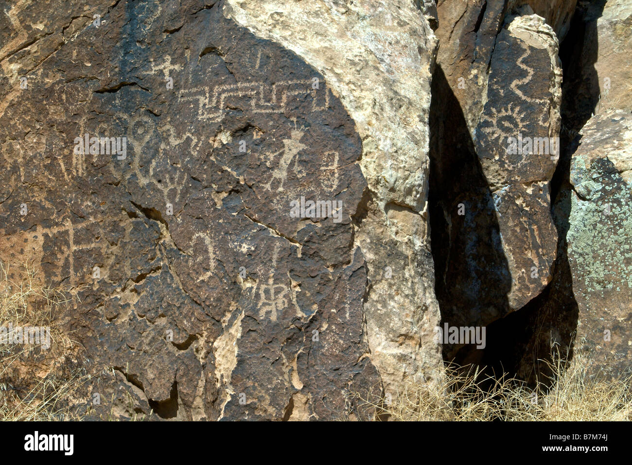 USA, Utah, Parowan Gap, Petroglyphs, works of Prehistoric Fremont and ...