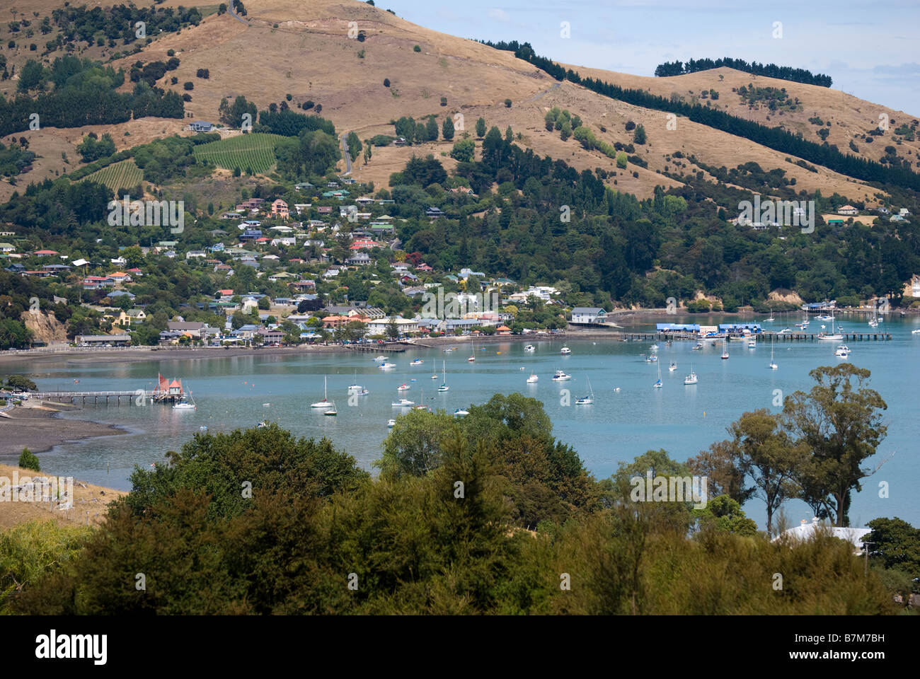 Harbour view, French Bay, Akaroa, Banks Peninsula, Canterbury, New ...