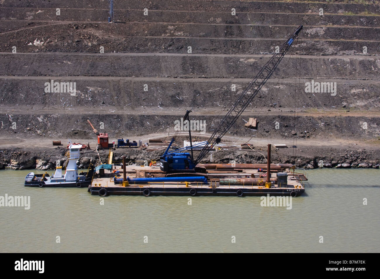 Gaillard Cut Widening Project Panama Canal Panama Central America Stock ...