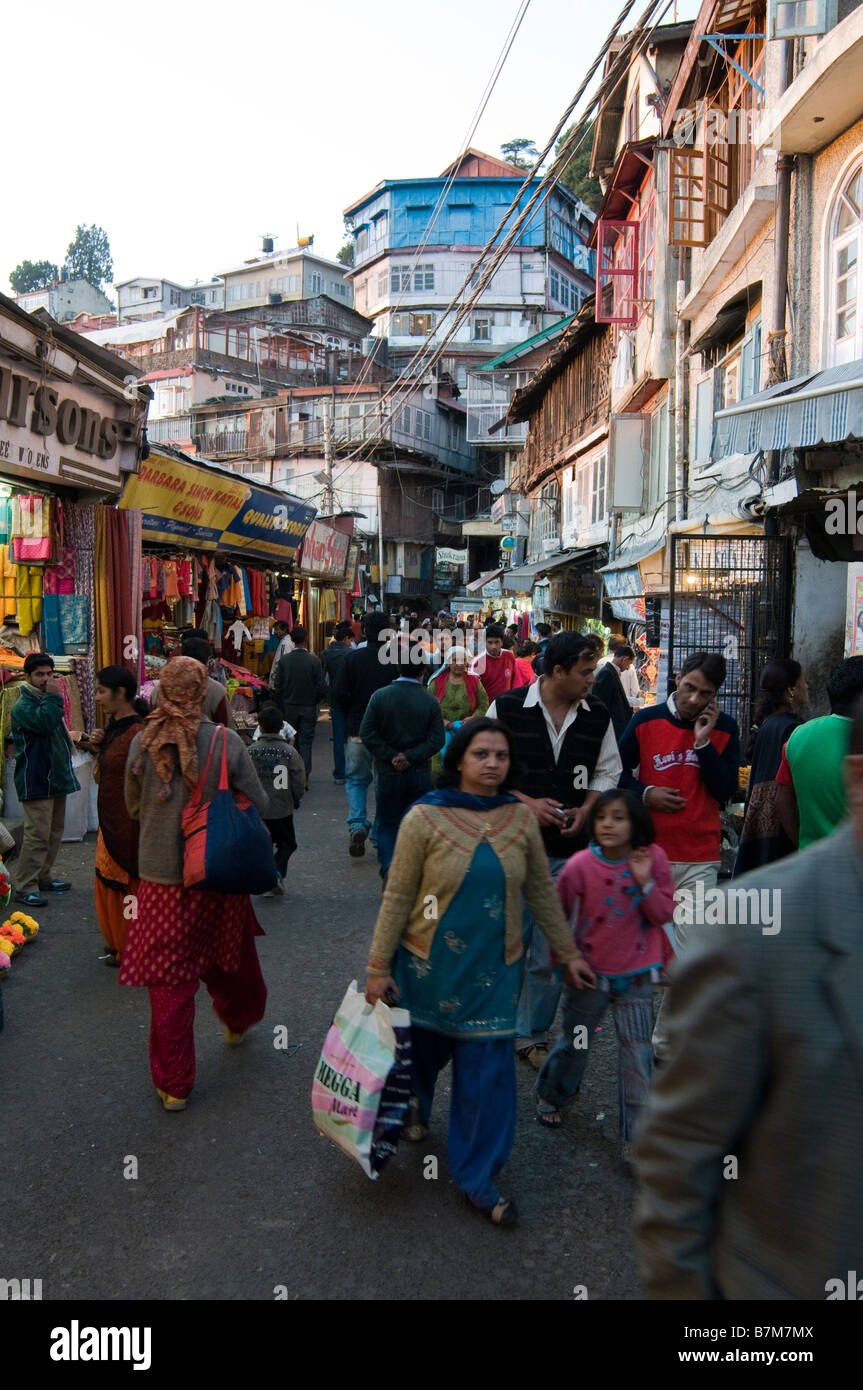 Night scene of Street in Shimla. Himachal Pradesh. India Stock Photo ...