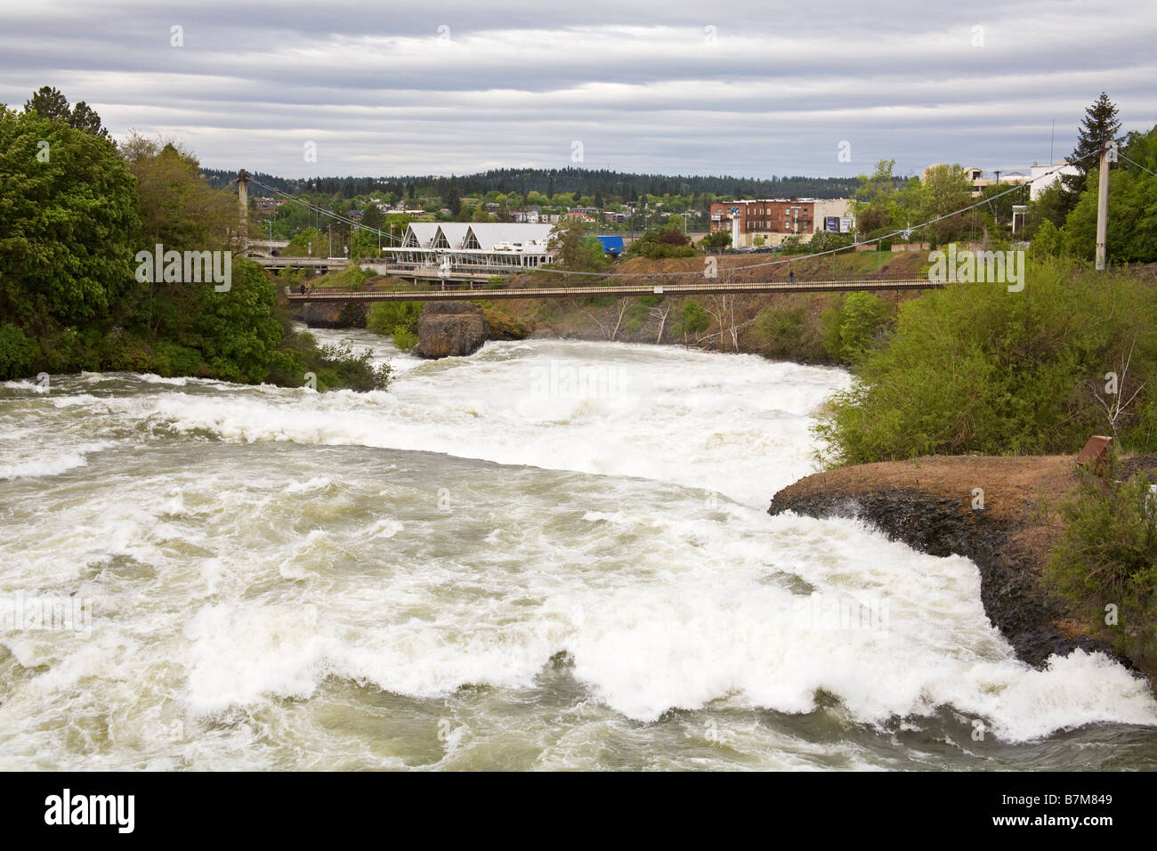 Spokane River in Major Flood Riverfront Park Spokane Washington State ...