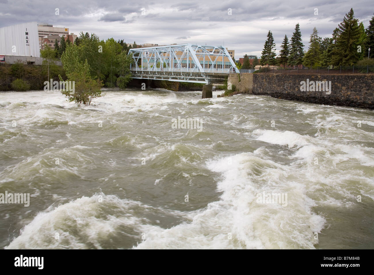 Spokane River in Major Flood Riverfront Park Spokane Washington State ...