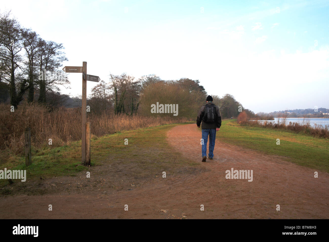 Rambler walking the Wherryman's Way at Whitlingham Country Park, near ...