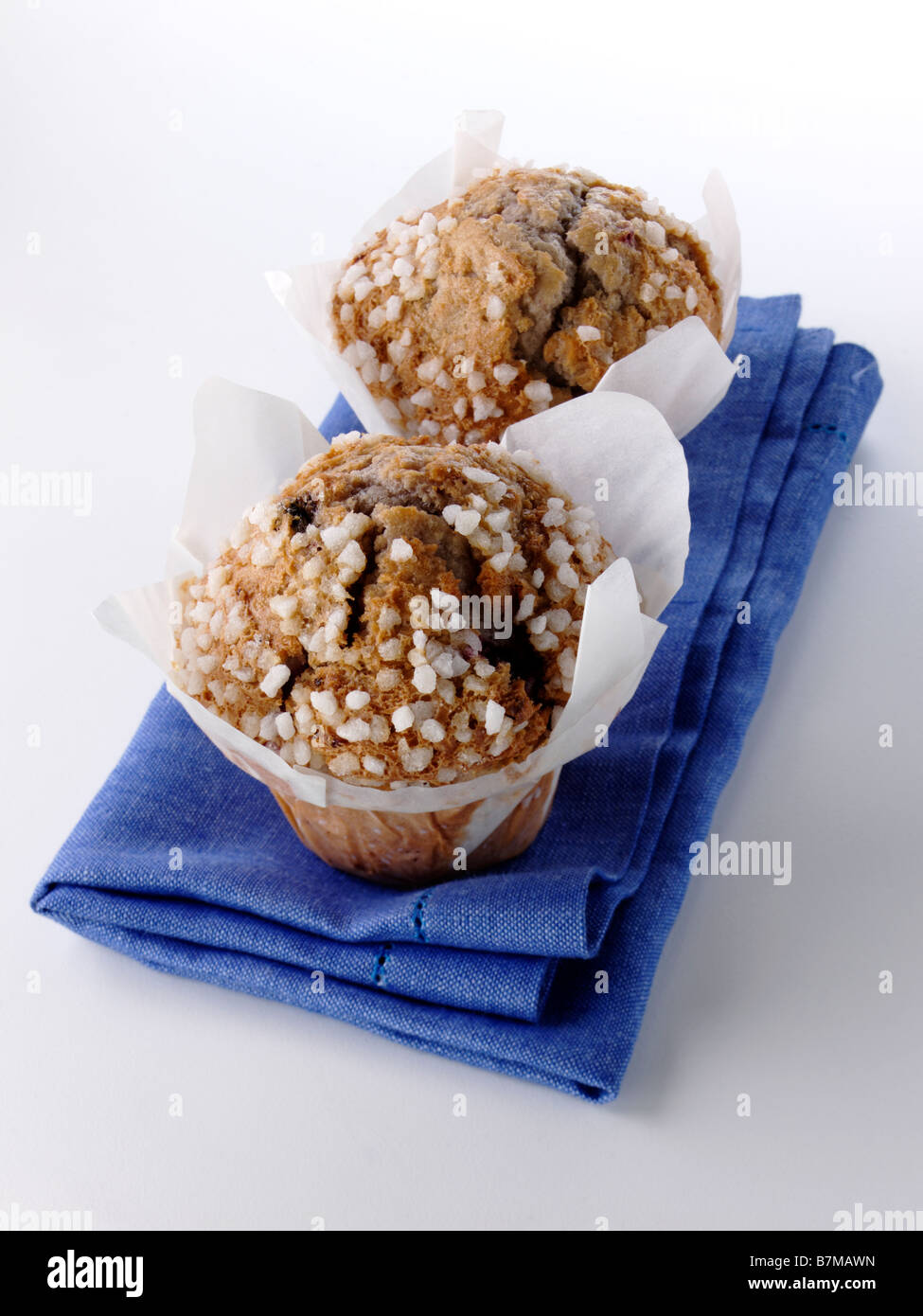 Two blueberry muffins Stock Photo - Alamy