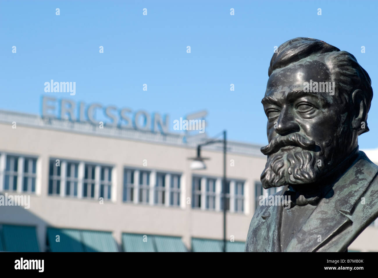Ericsson headquarters in Stockholm with statue of the founder of the ...