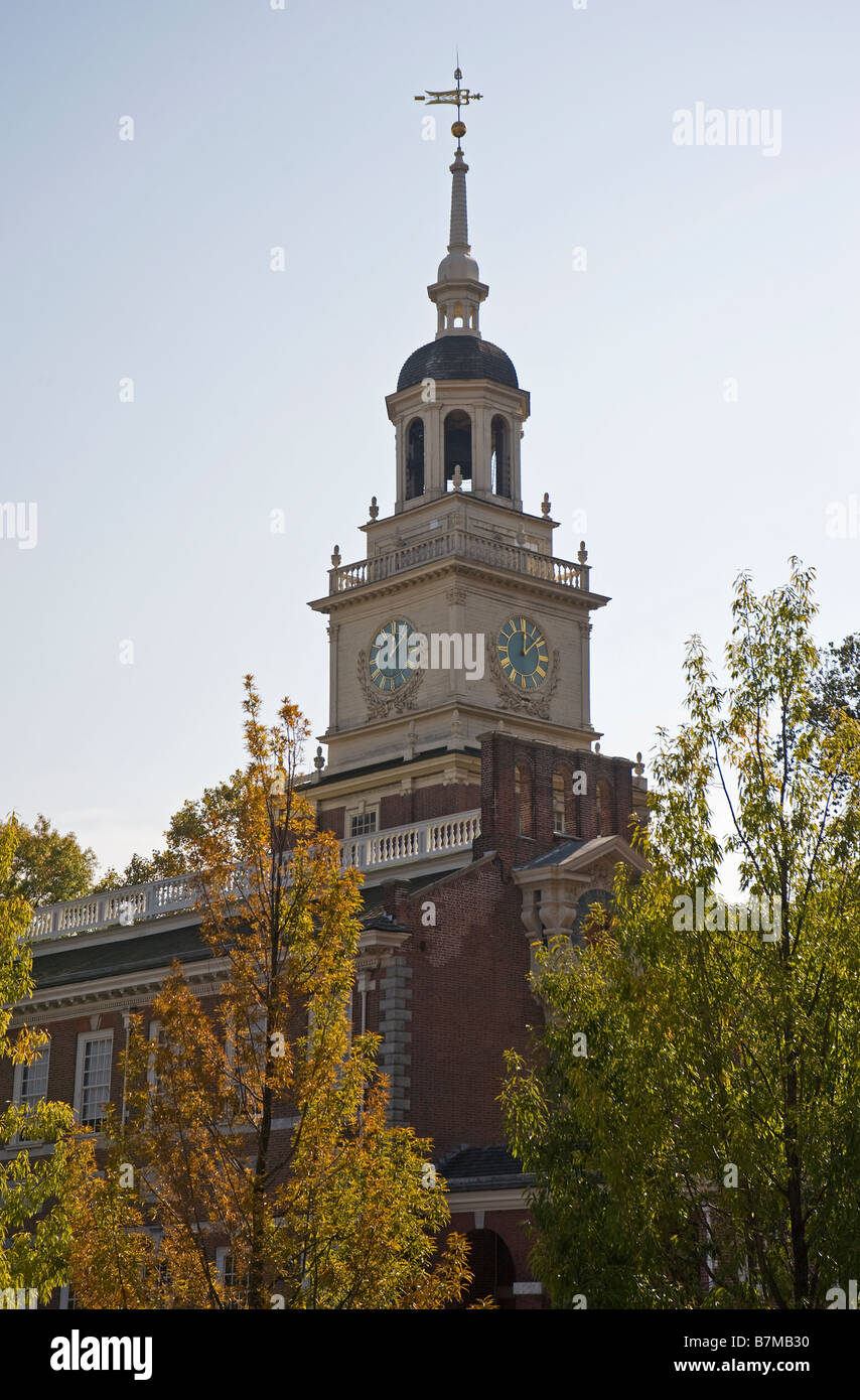 Roof and clock tower of Independence Hall, Philadelphia, PA, US Stock ...