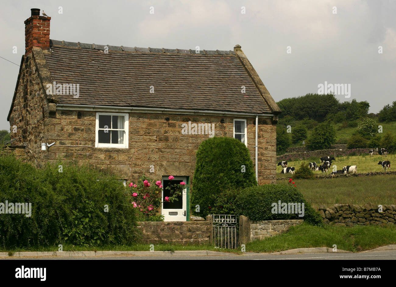 Traditional stone cottage in Derbyshire, England, U.K Stock Photo - Alamy