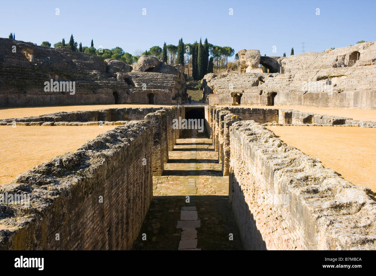 Italica Santiponce Seville Spain Ruins of Roman Amphitheatre Stock ...
