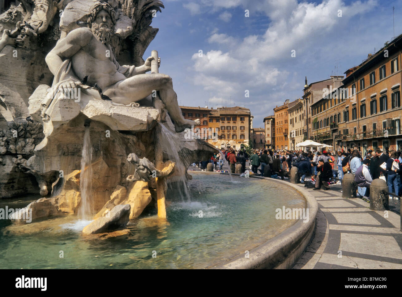 Four Rivers Fountain Fontana dei Fiumi designed by Bernini at Piazza ...