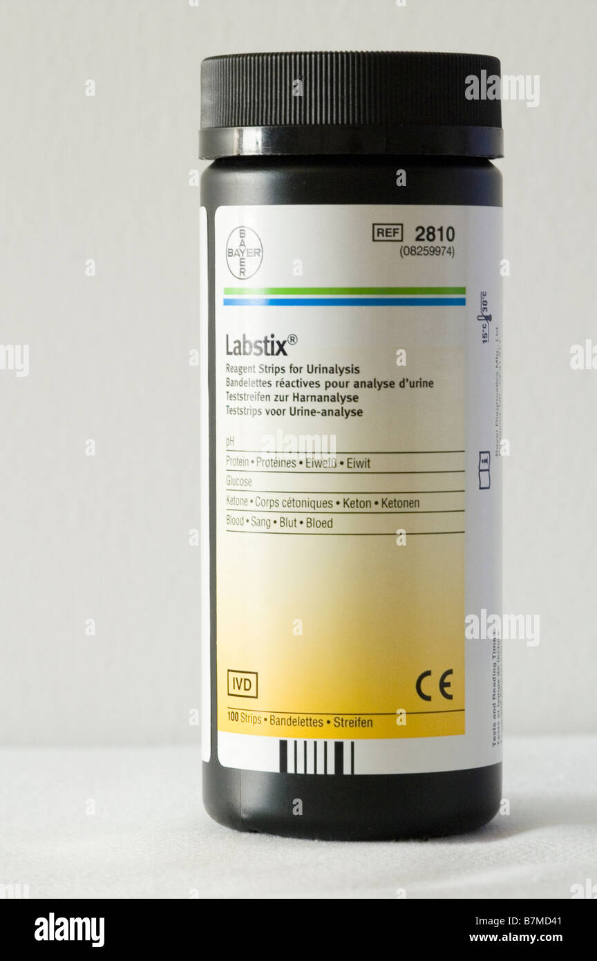 Bayer Labstix urinalysis reagent strips Stock Photo - Alamy