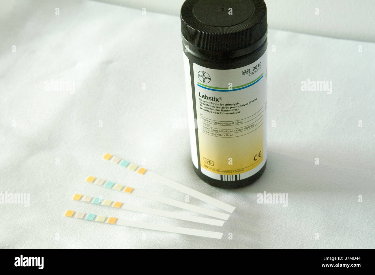Bayer Labstix urinalysis reagent strips Stock Photo - Alamy