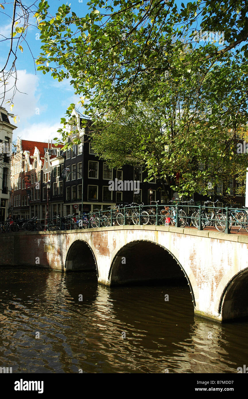 Bridge over canal in Amsterdam Holland Stock Photo - Alamy