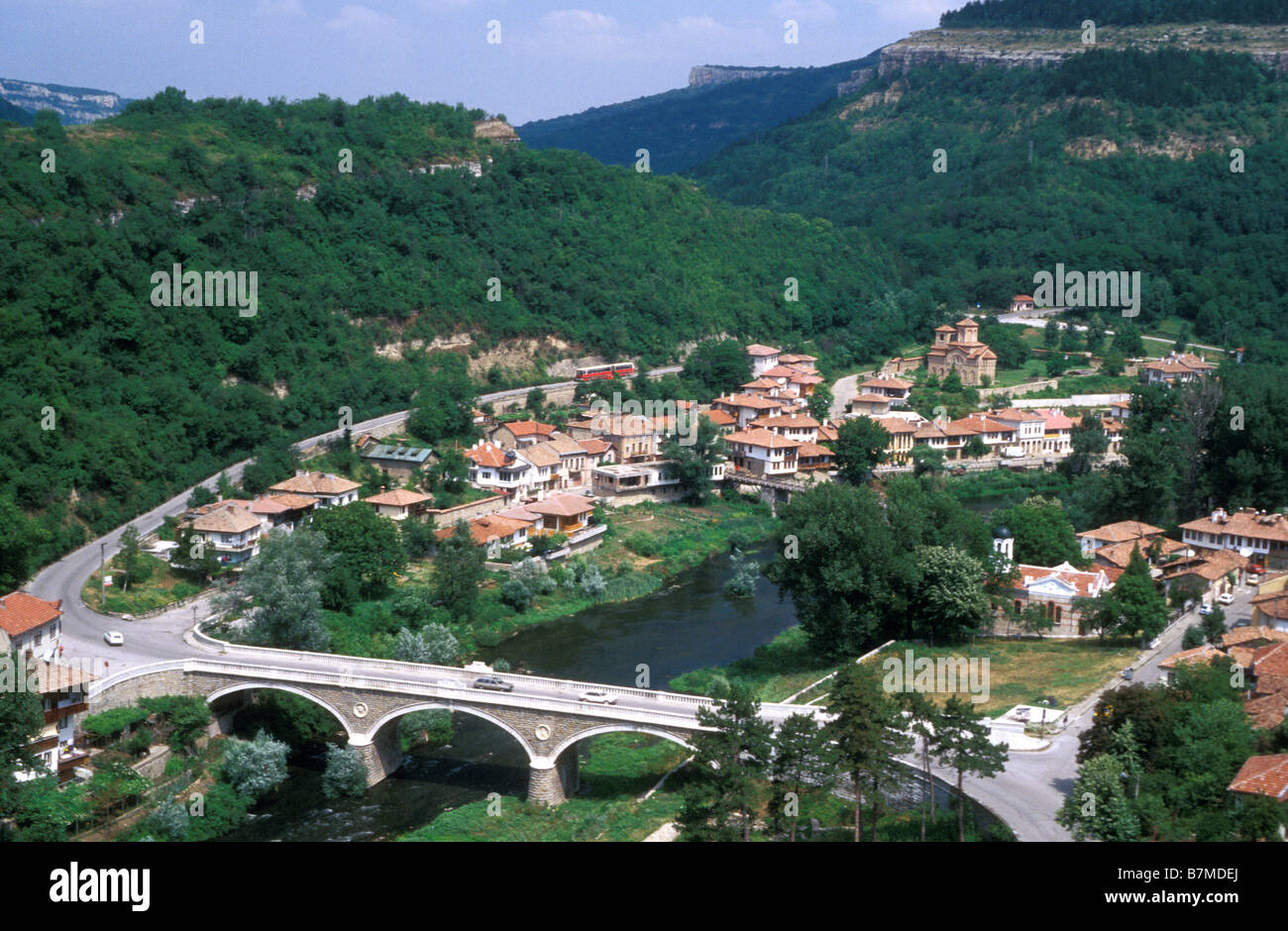 veliko tarnovo and yantra river bulgaria Stock Photo - Alamy