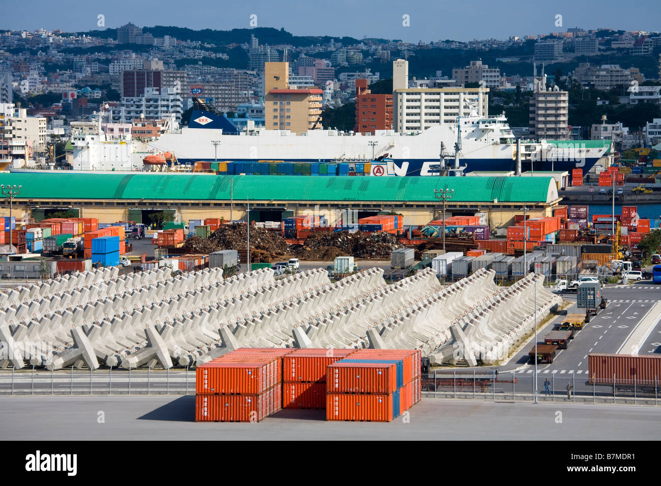 Container Port Naha City Okinawa Island Japan Asia Stock Photo - Alamy