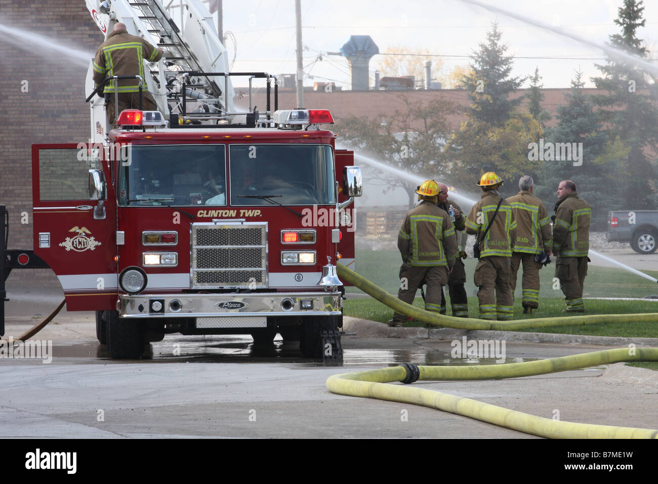 Firefighters respond to a serious industrial fire Stock Photo - Alamy