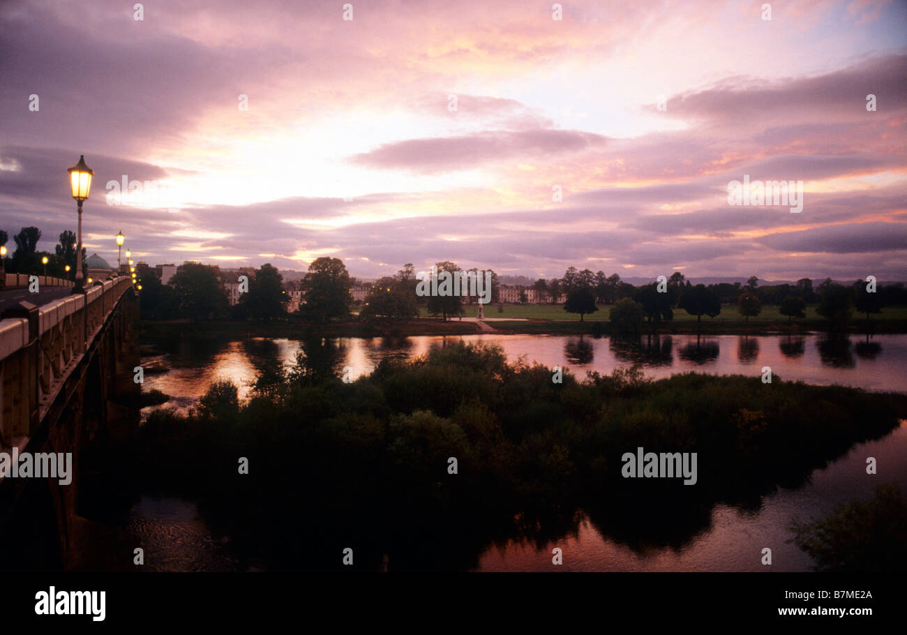 Perth Bridge River Tay sunset Scotland UK Scottish landscape scenery ...