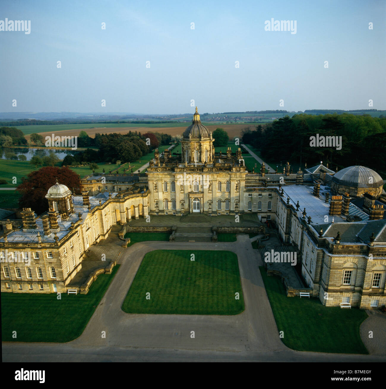 Castle Howard by Vanbrugh, aerial view Stock Photo - Alamy