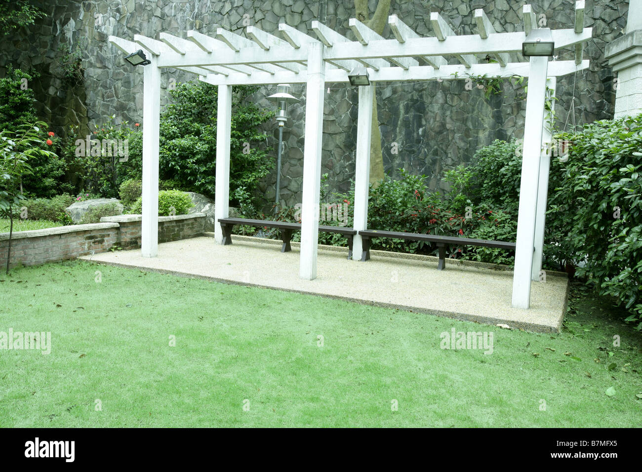 View of pergola high angle view Stock Photo - Alamy