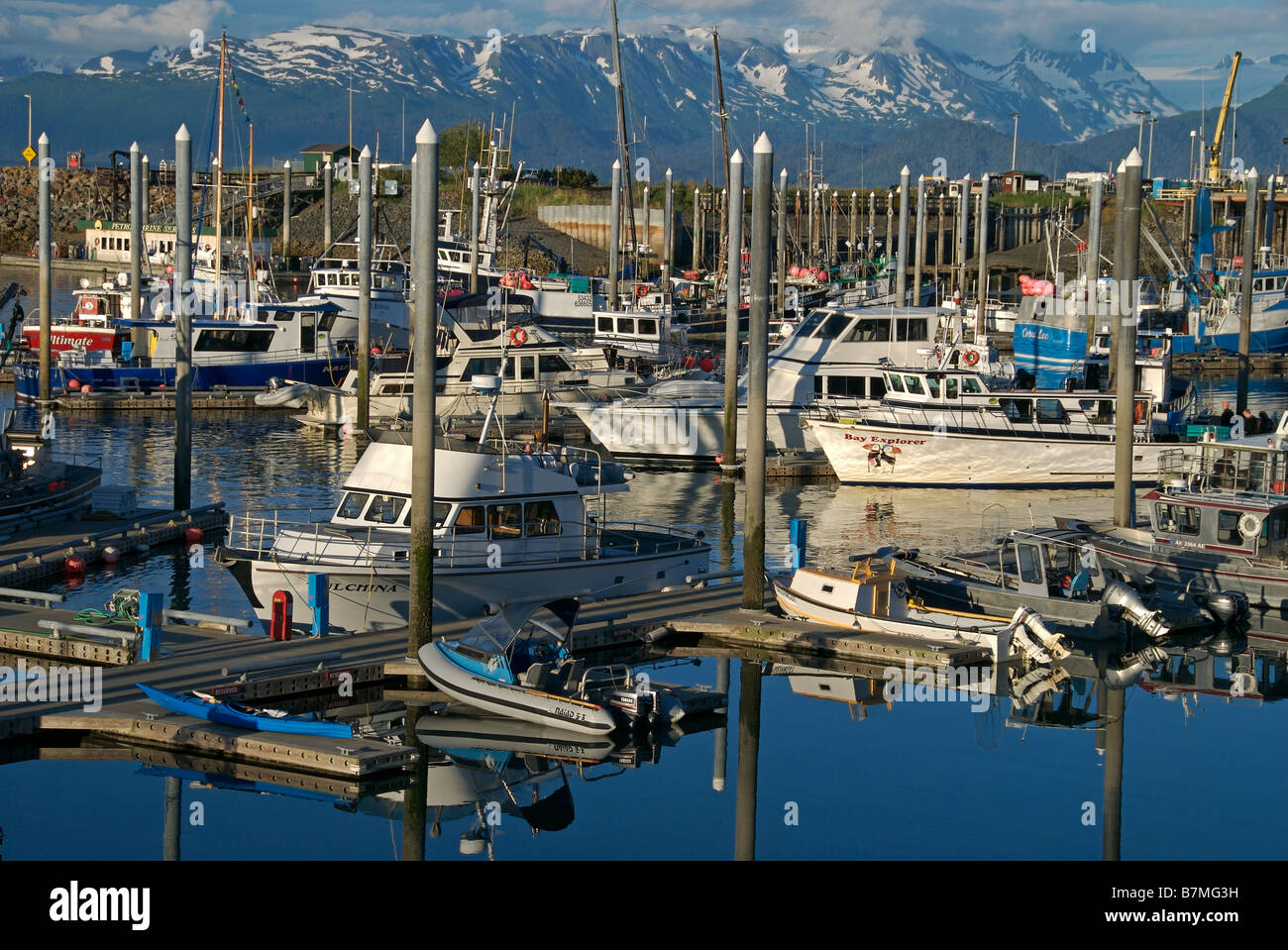 the homer boat harbour in alaska Stock Photo - Alamy