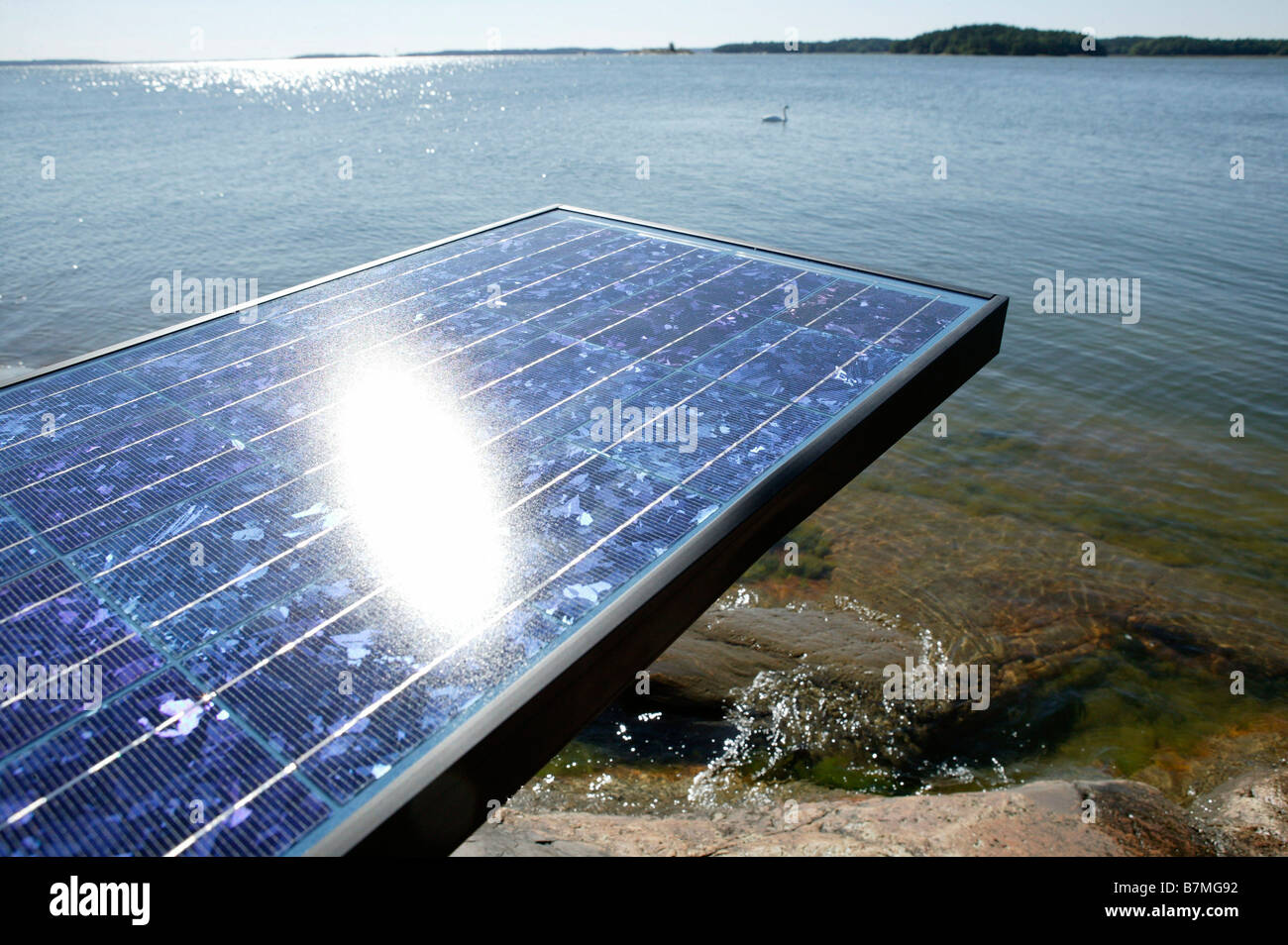 Solar Cell Sun and Sea Stock Photo - Alamy