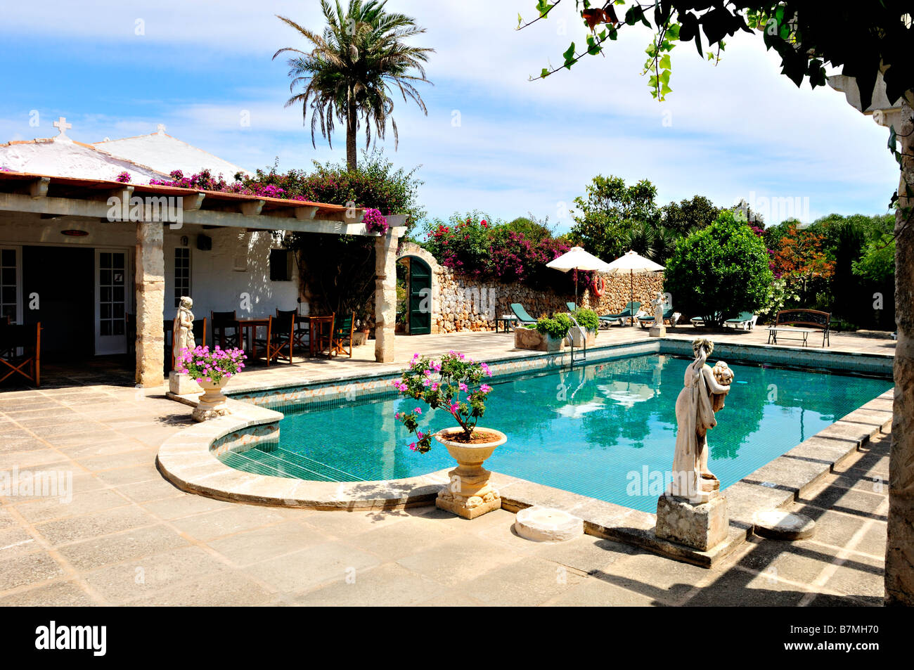 Pool at Biniarroca Hotel Menorca Stock Photo - Alamy