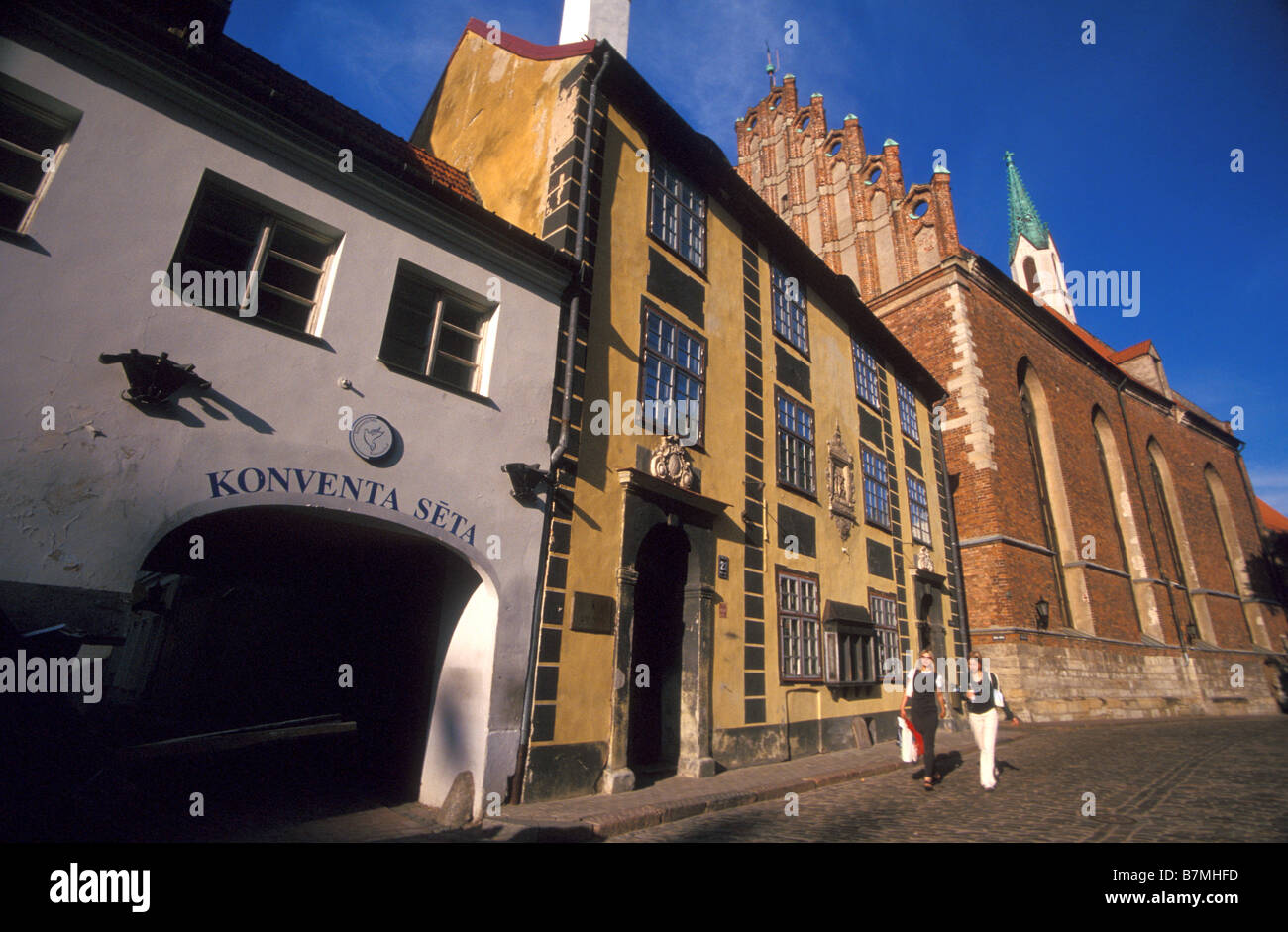 medieval buildings riga latvia Stock Photo - Alamy